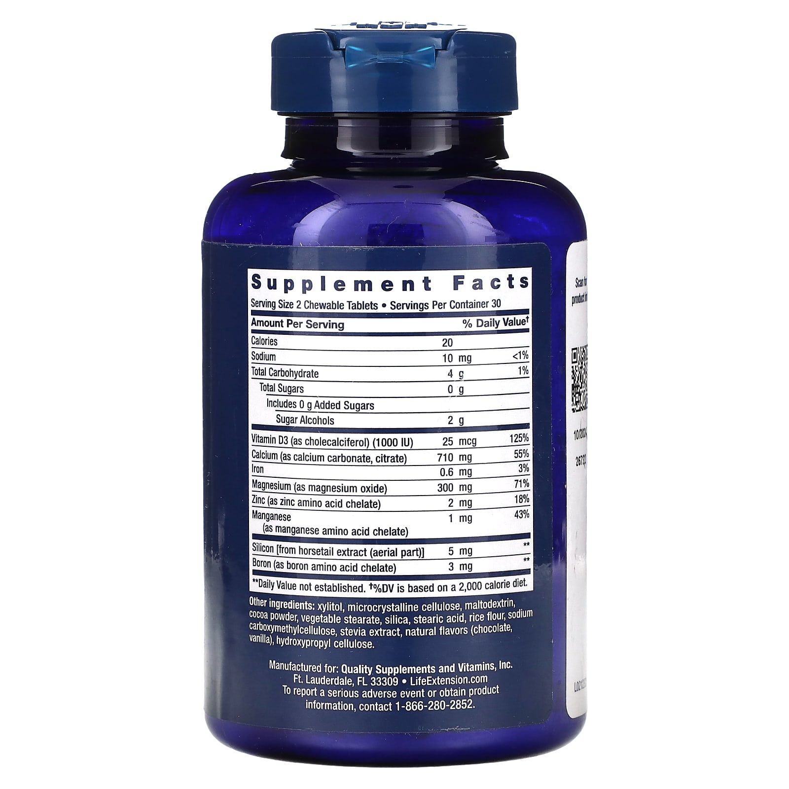 Life Extension, Bone Restore, Chocolate, 60 Chewable Tablets