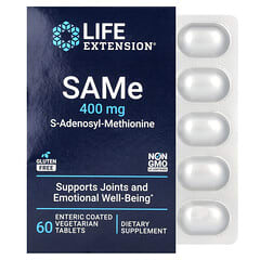 Life Extension, SAMe S-Adenosyl-Methionine, 400 mg, 60 Enteric Coated ...