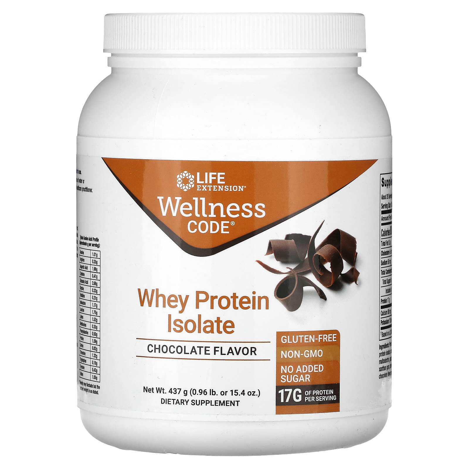 Life Extension, Wellness Code, Whey Protein Isolate, Chocolate, 0.96 lb ...