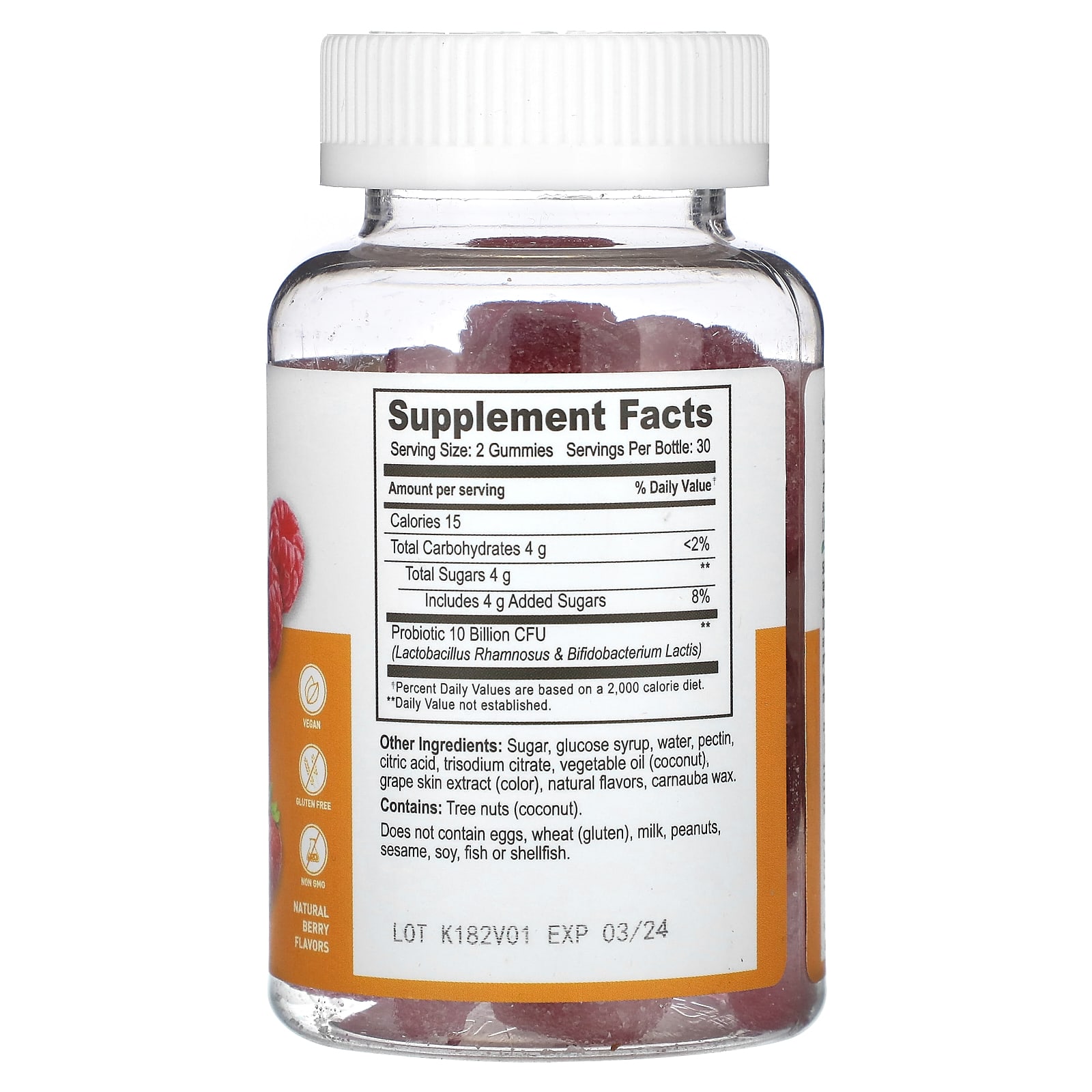 Lifeable, Men's Probiotic Gummies, Natural Berry, 10 Billion, 60 ...