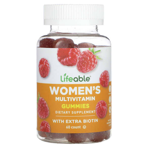 Lifeable, Women's Multivitamin Gummies, Natural Raspberry, 60 Gummies