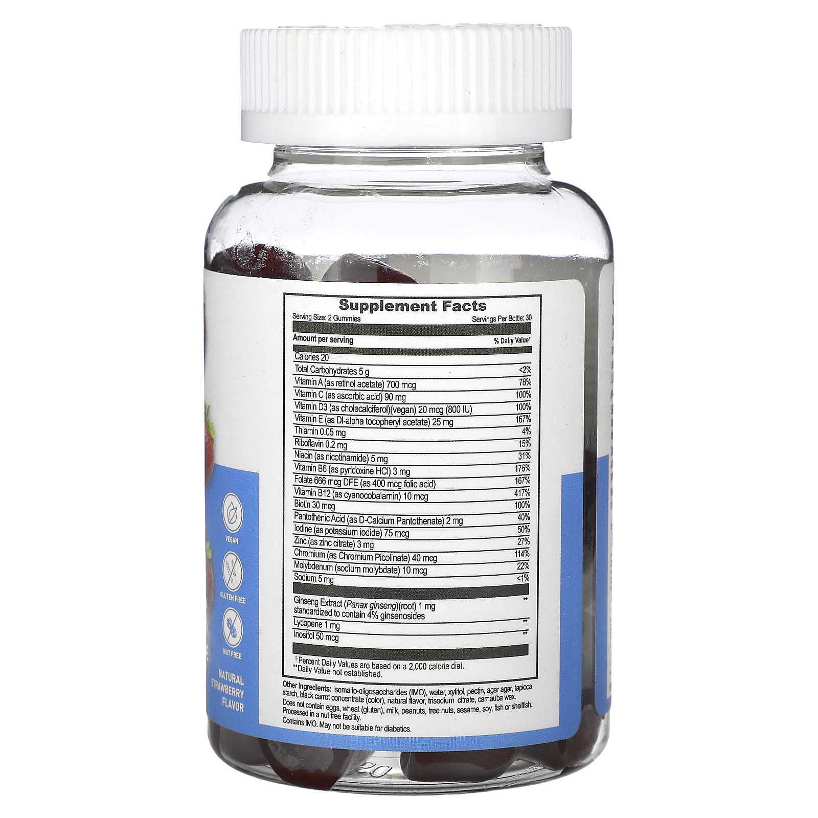 Lifeable, Men's Multivitamin Gummies, Sugar Free, Natural Strawberry ...