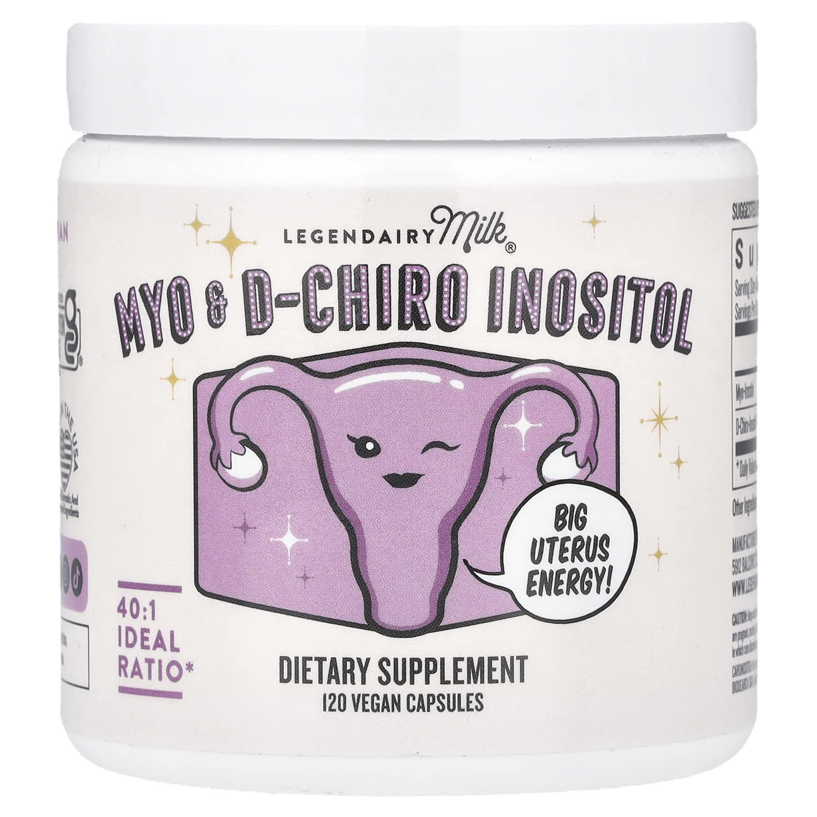 Legendairy Milk, Myo & D-Chiro Inositol , 120 Vegan Capsules