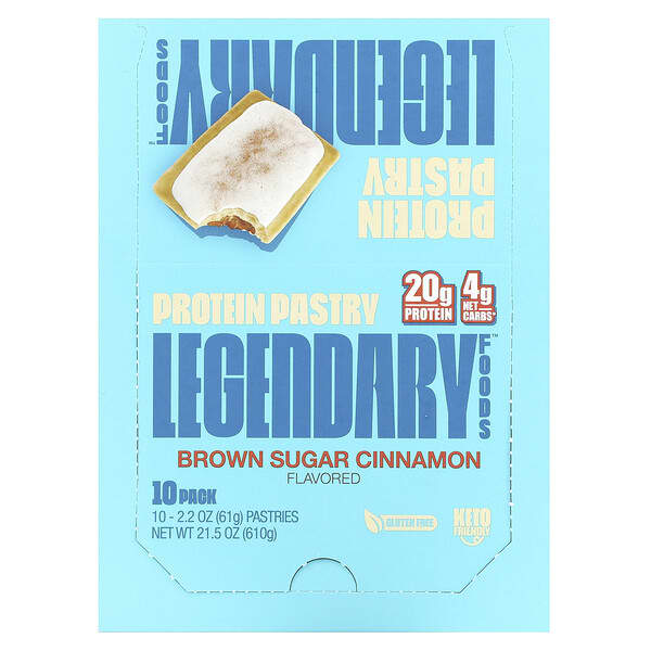 Legendary Foods, Protein Pastry, Brown Sugar Cinnamon, 10 Pack, 2.2 oz ...