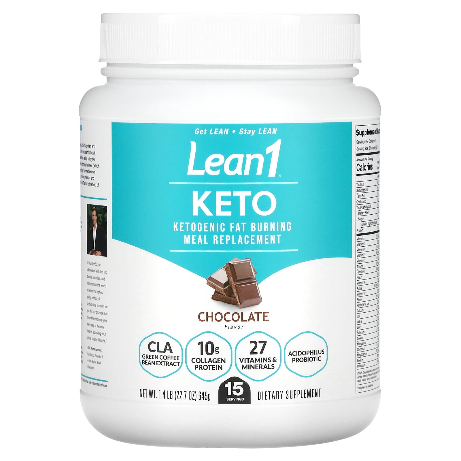 Lean1 Keto Ketogenic Fat Burning Meal Replacement Chocolate 1 4 Lb Lean1 Keto Ketogenic Fat Burning Meal Replacement Chocolate 1 4 Lb