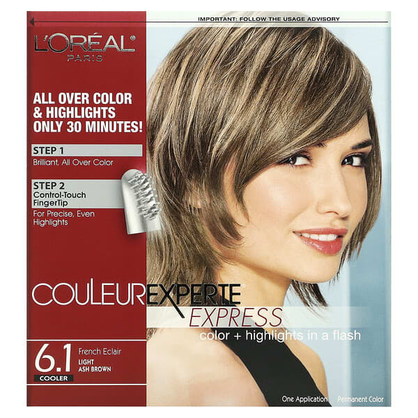 L'Oreal, Couleur Experte Express, Color + Highlights, 6.1 Light Ash ...