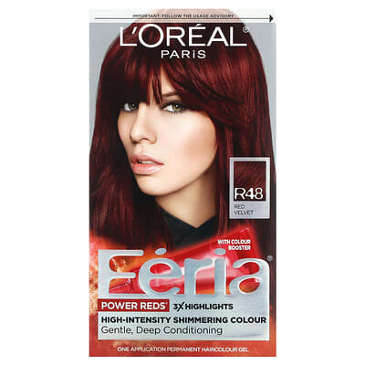 L'Oréal, Feria, Power Reds, High-Intensity Shimmering Colour, R48 Red ...