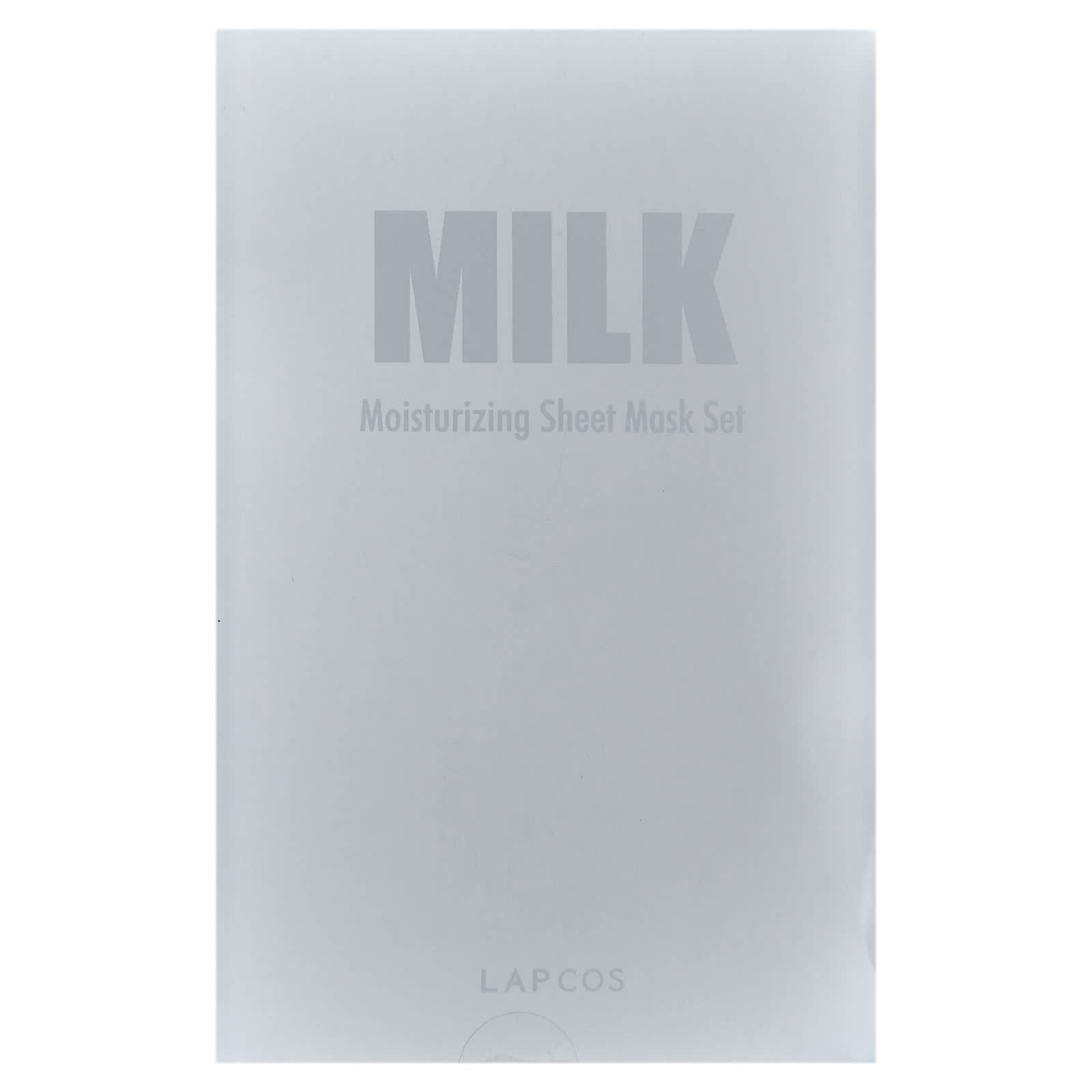 Lapcos, Milk Sheet Beauty Mask Set, Moisturizing , 5 Sheet Masks, 1.01 ...