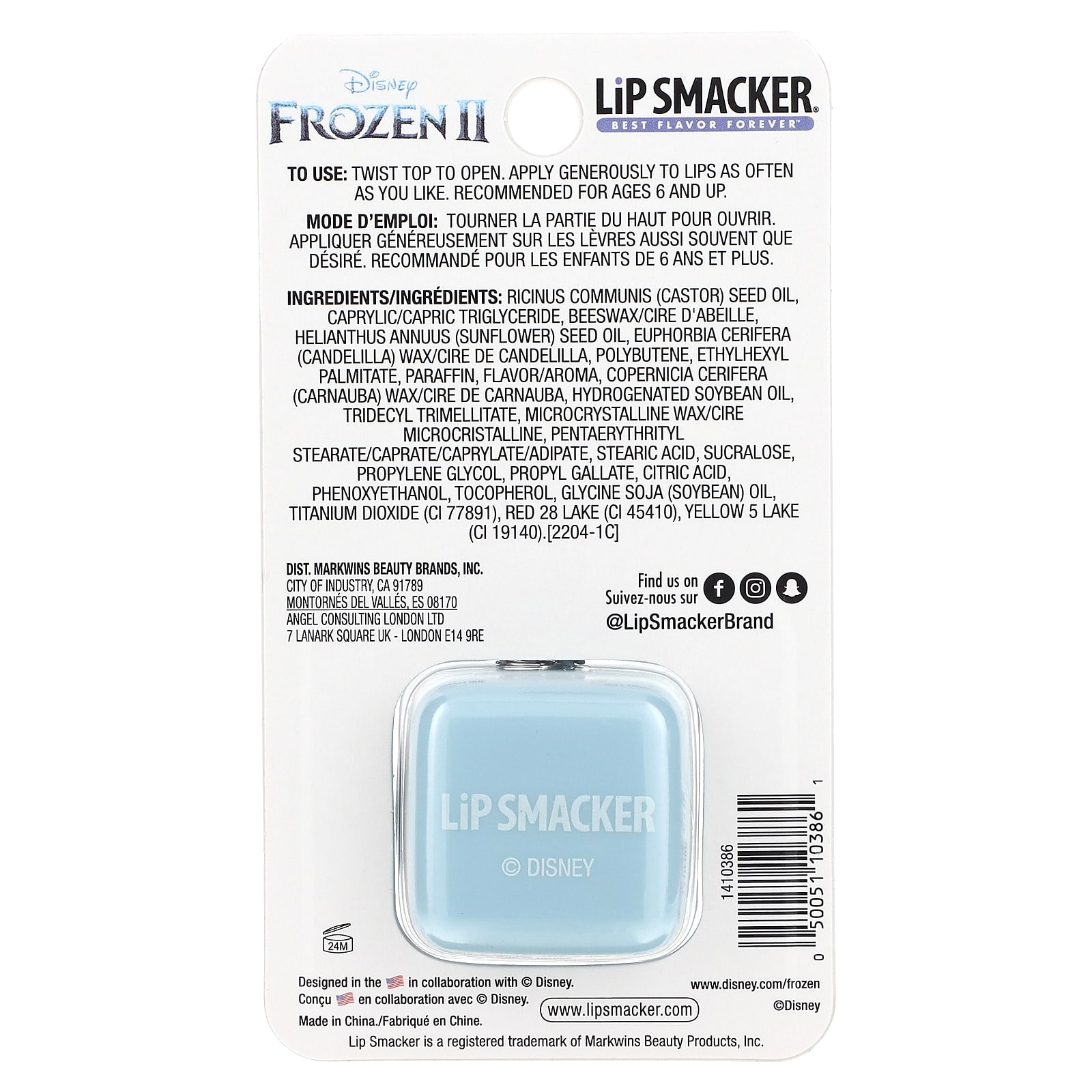 Lip Smacker, Disney Frozen II, Lip Balm, Elsa, In My Ele-mint, 0.2 oz ...