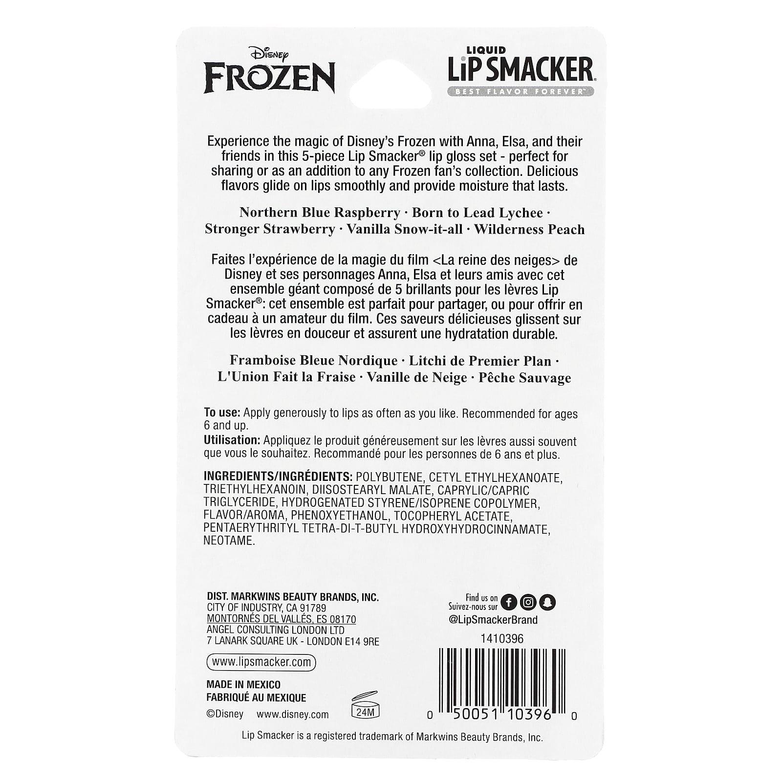 Lip Smacker, Disney Frozen, Liquid Lip Gloss, Variety Pack, 5 Pack, 0. ...