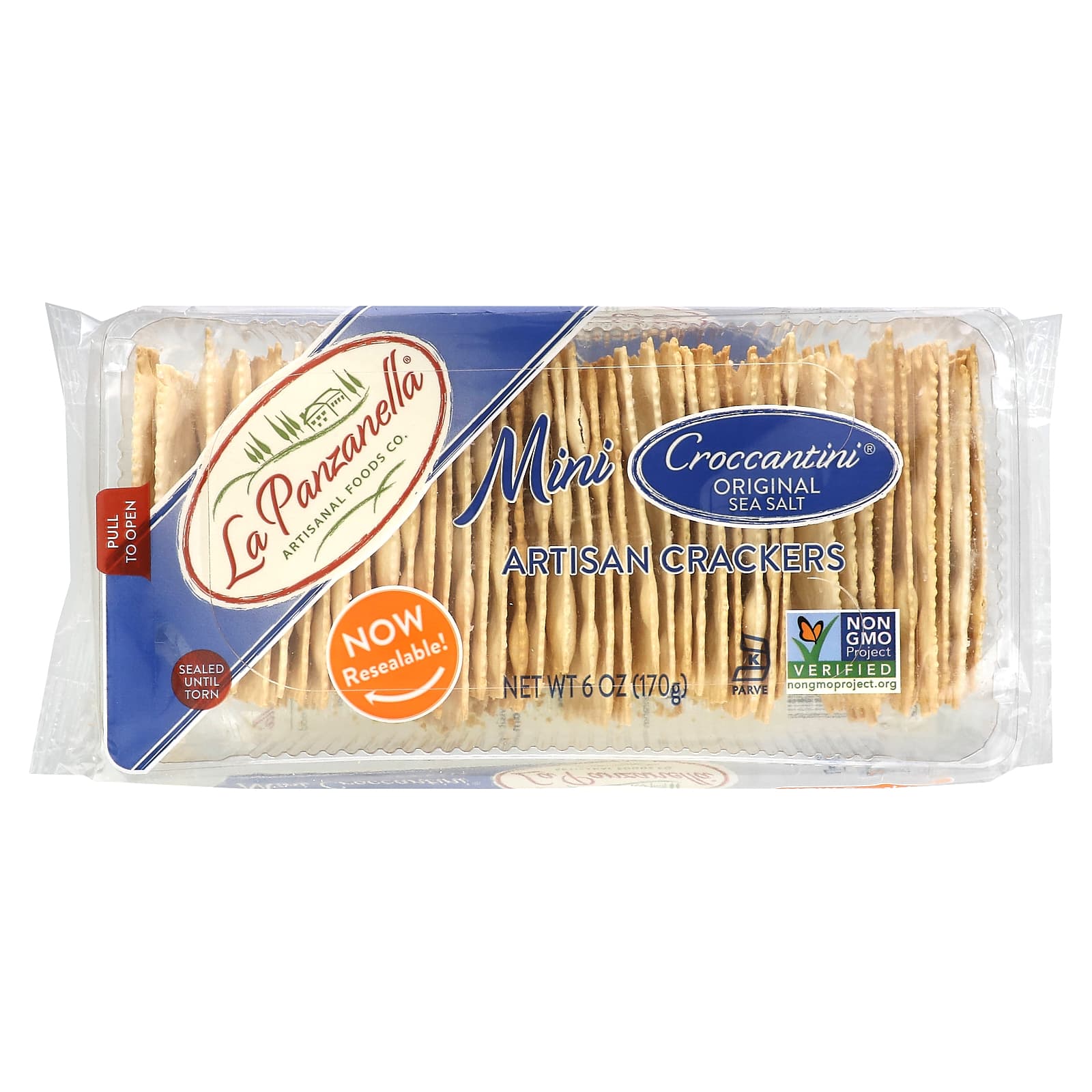 La Panzanella, Mini Croccantini Artisan Crackers, Original Sea Salt, 6 ...