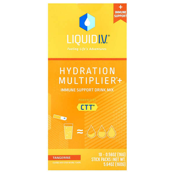 Liquid I.V., Hydration Multiplier + Immune Support Drink Mix, Tangerine ...
