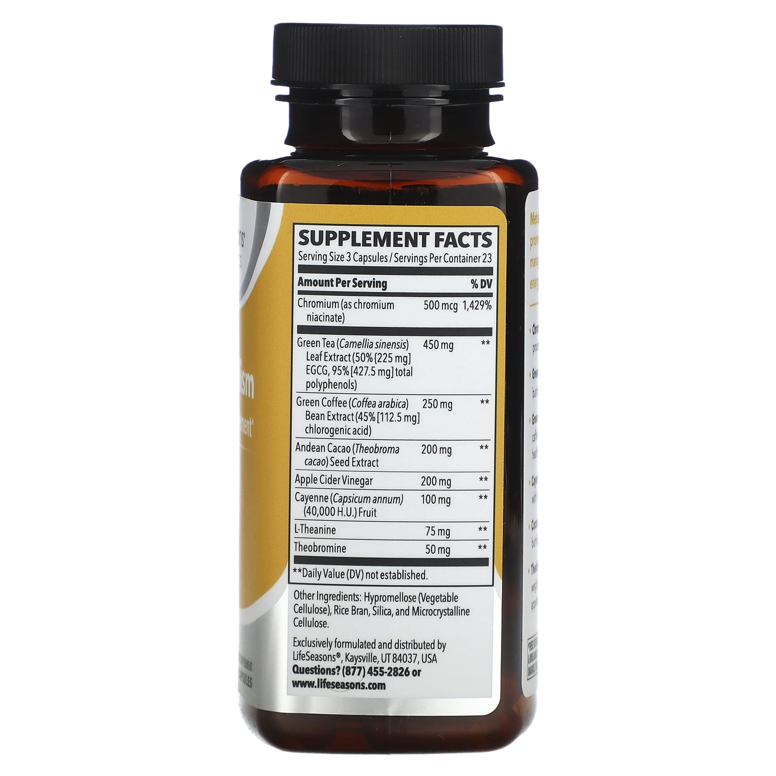 LifeSeasons, Metabolism, Weight Management, 70 Veg Capsules