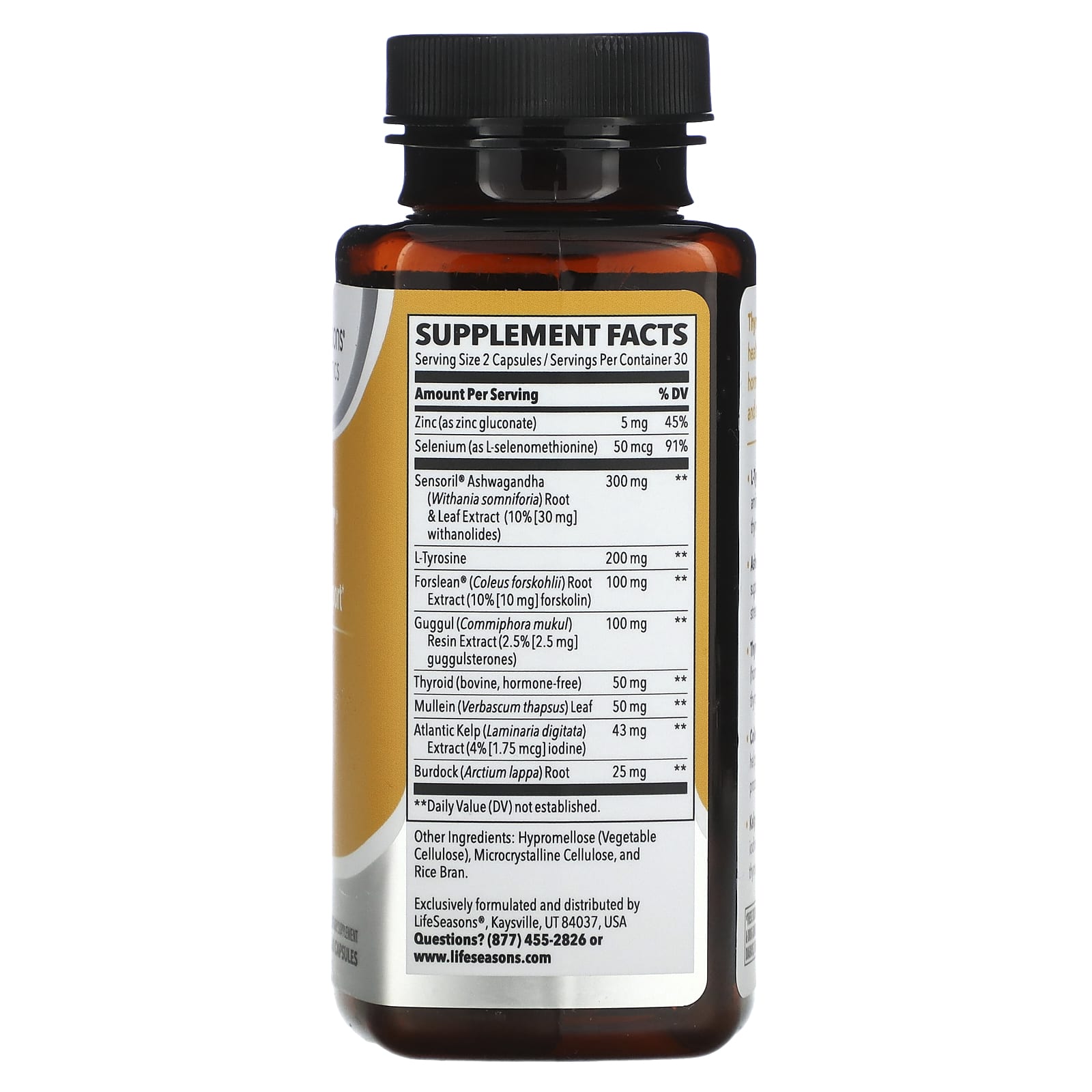 LifeSeasons, Thyro-T, Thyroid Support, 60 Capsules