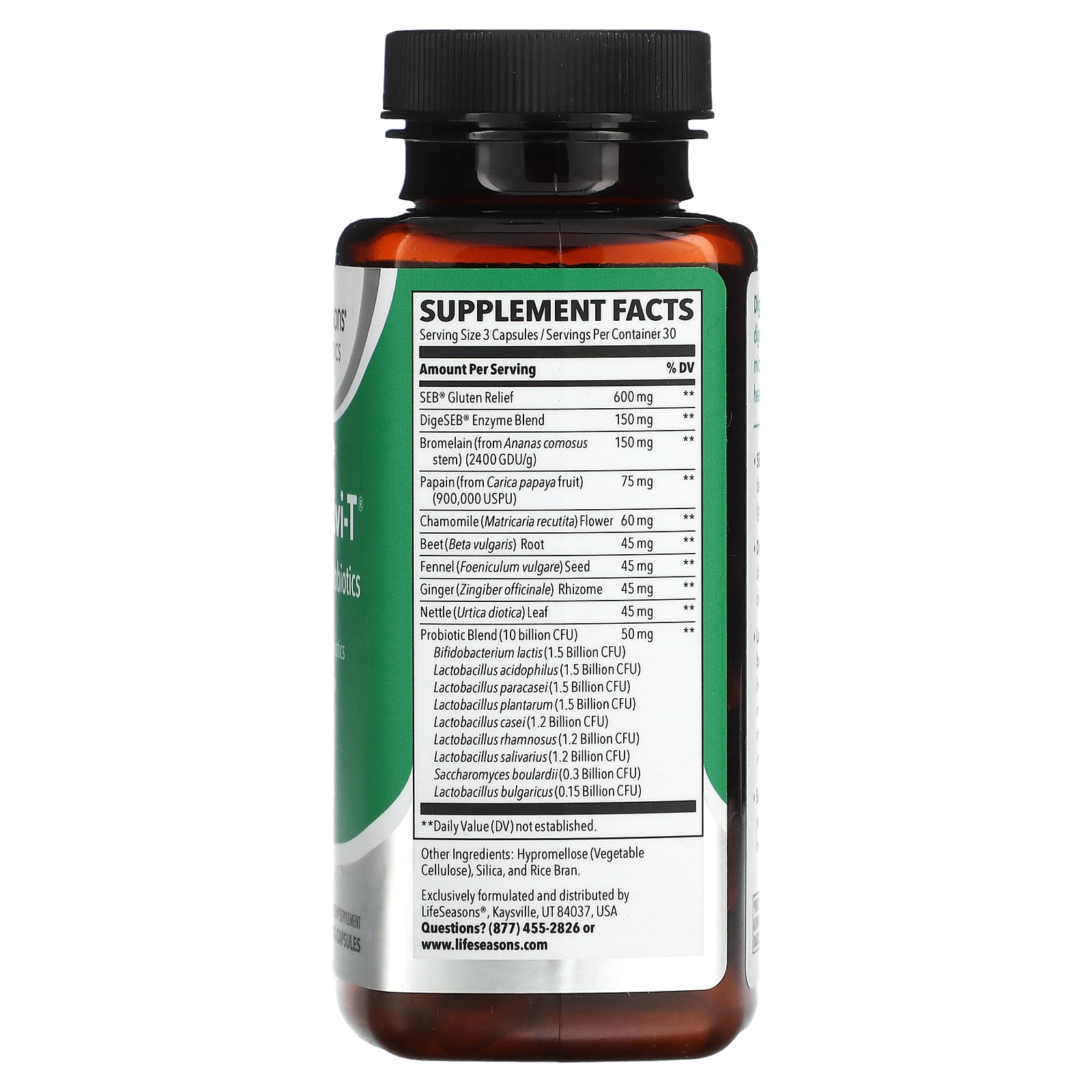 LifeSeasons, Digestivi-T, Enzymes + Probiotics, 90 Veg Capsules