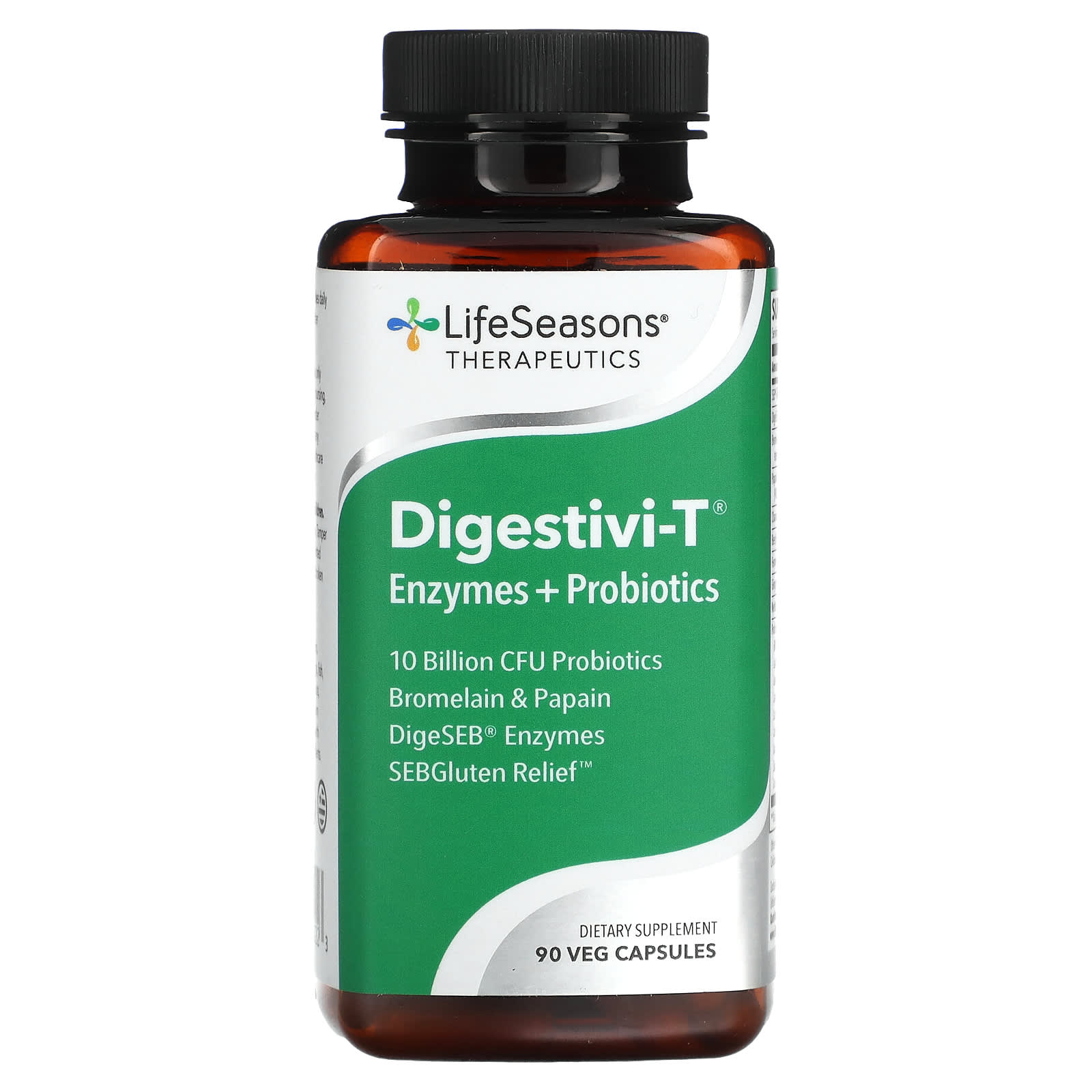 LifeSeasons, Digestivi-T, Enzymes + Probiotics, 90 Veg Capsules