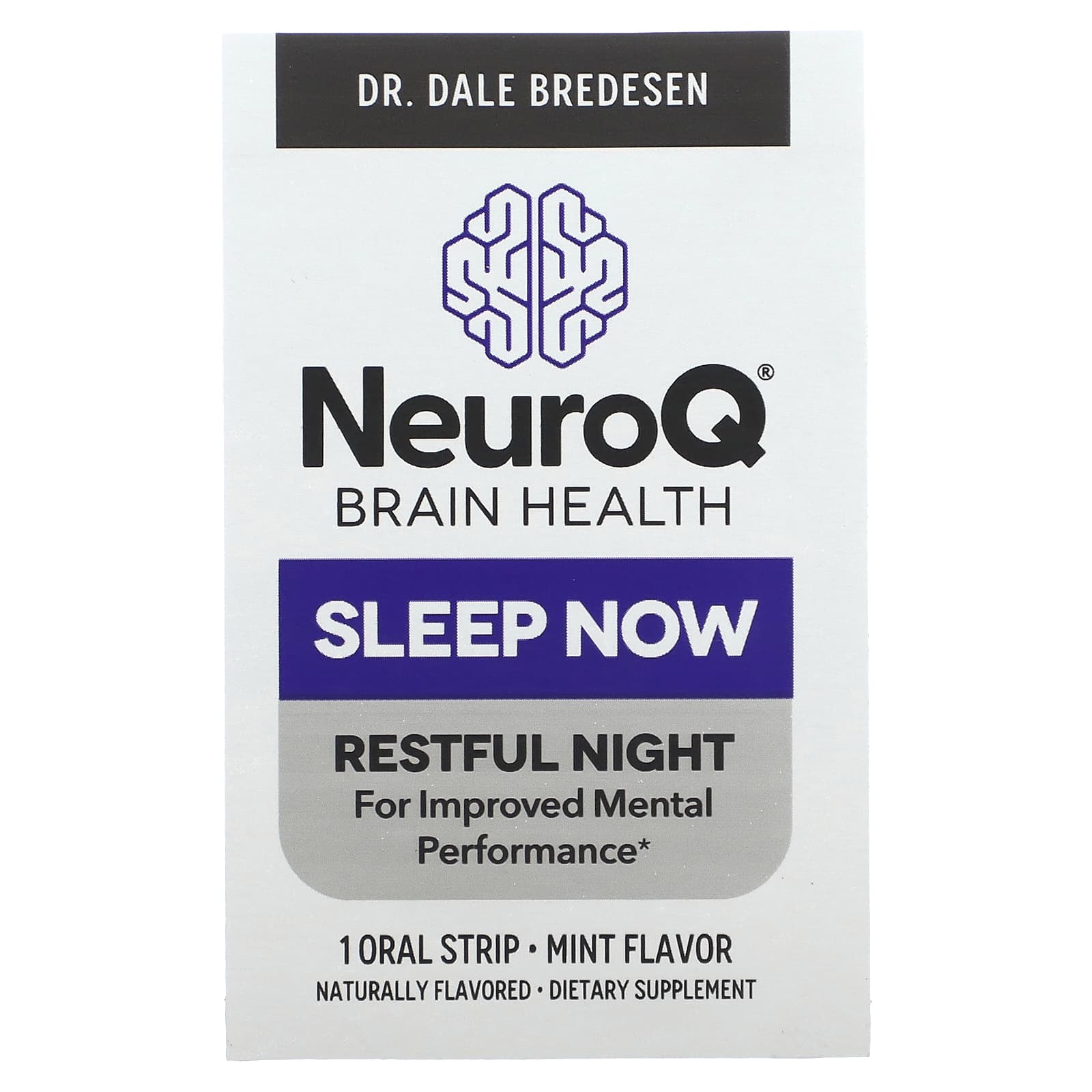 LifeSeasons, NeuroQ Brain Health, Sleep Now, Mint, 30 Oral Strips