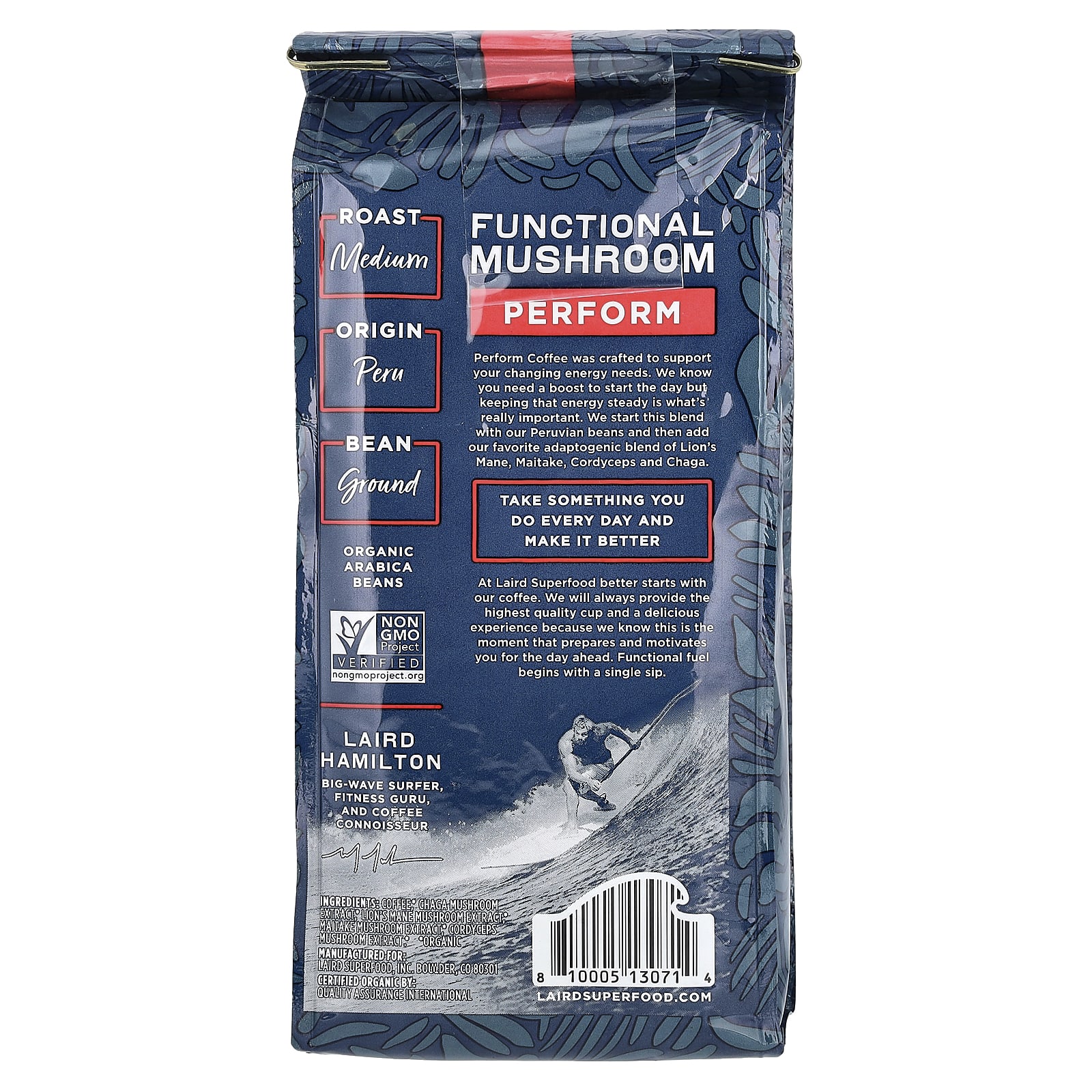 Laird Superfood, Functional Mushroom Coffee, Perform, Ground, Medium ...