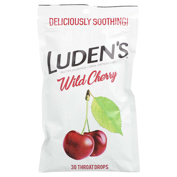 Luden's, Pectin Lozenge/Oral Demulcent, Wild Cherry, 30 Throat Drops