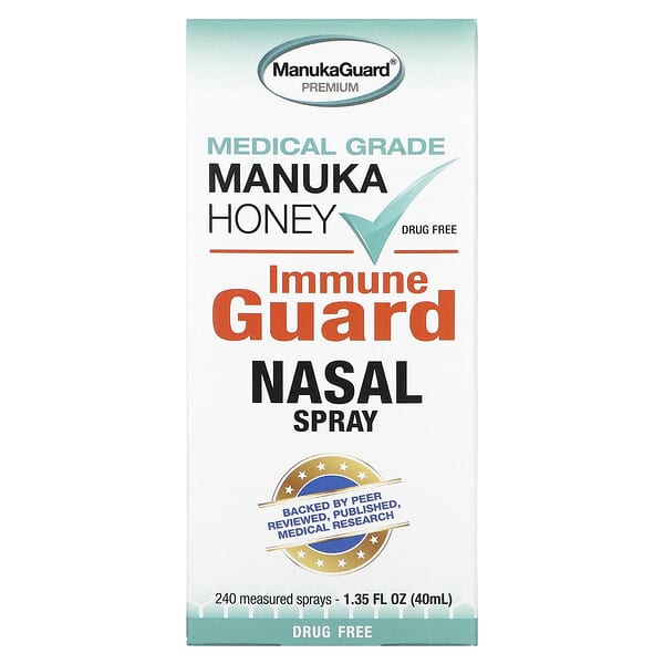 ManukaGuard, Medical Grade Manuka Honey, Immune Guard Nasal Spray, 1.35 ...