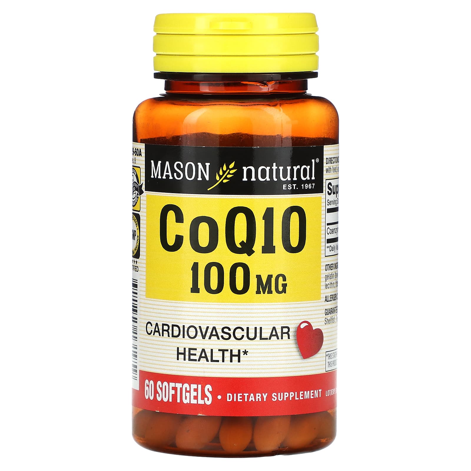 Mason Natural, Co Q10, 100 mg, 60 Softgels