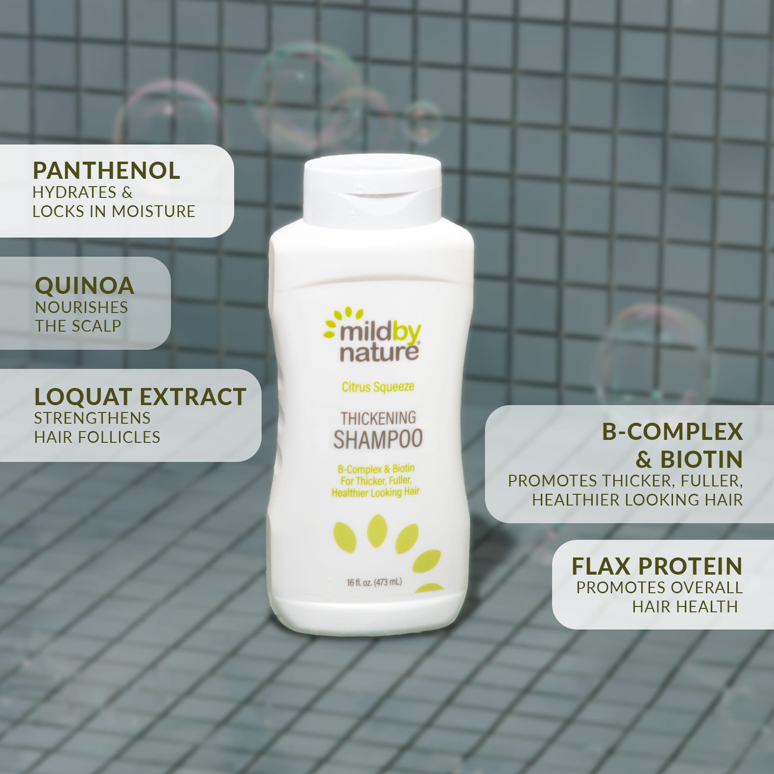 Mild By Nature, Thickening Shampoo, B-Complex + Biotin, Citrus Squeeze ...