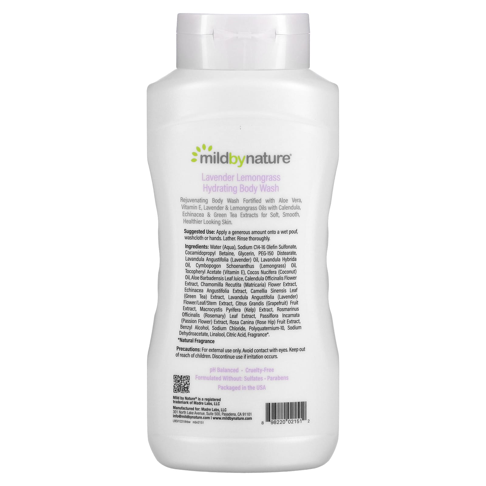 Mild By Nature, Hydrating Body Wash, Lavender Lemongrass, 16 fl oz (473 ml)