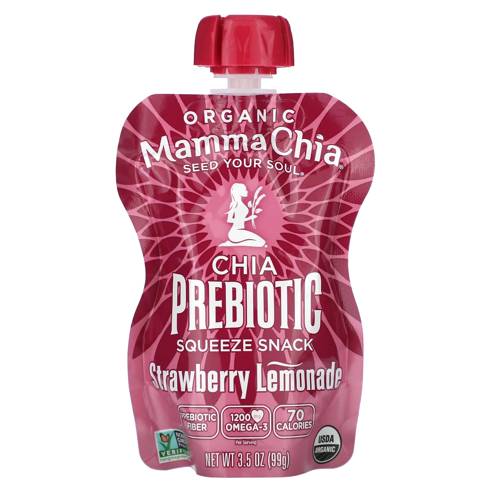 Mamma Chia, Organic Chia Prebiotic Squeeze Snack, Strawberry Lemonade ...