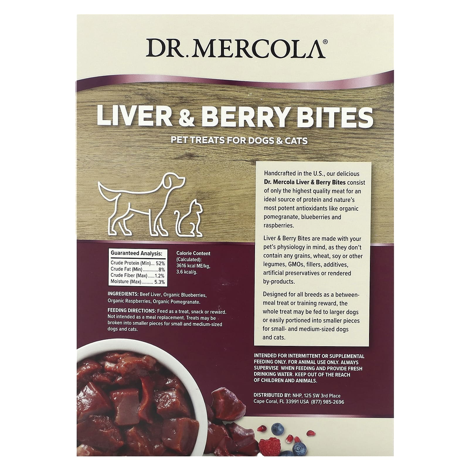 Dr. Mercola, Healthy Pet Essentials, Liver & Berry Bites, For Dogs ...
