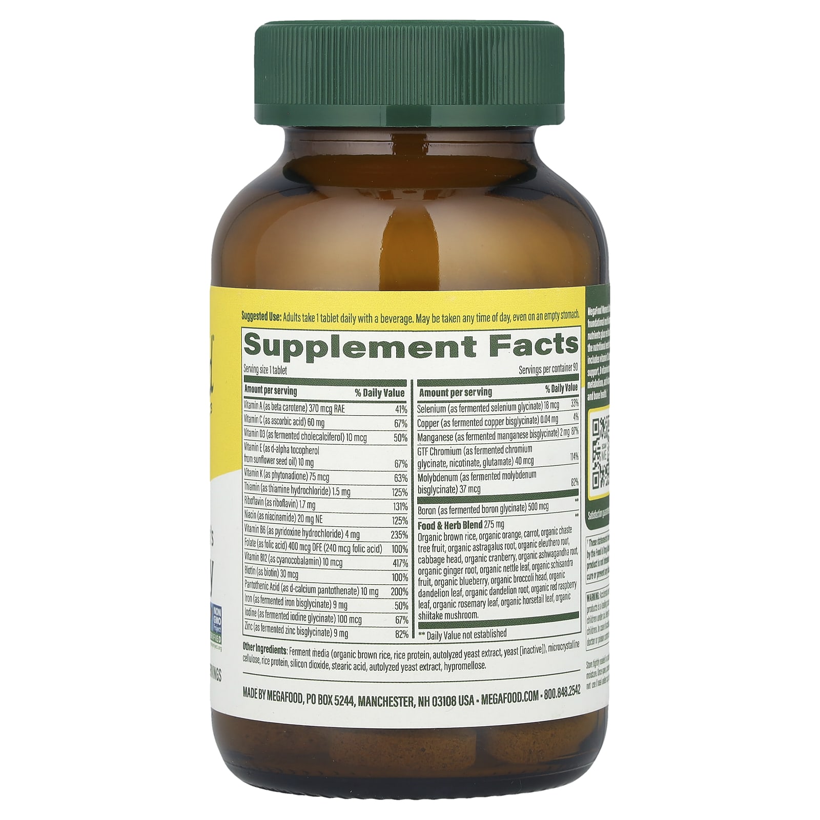 MegaFood, Women's One Daily MultiVitamin, 90 Tablets