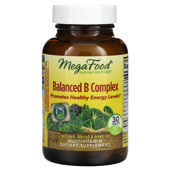 MegaFood, Balanced B Complex, 30 Tablets