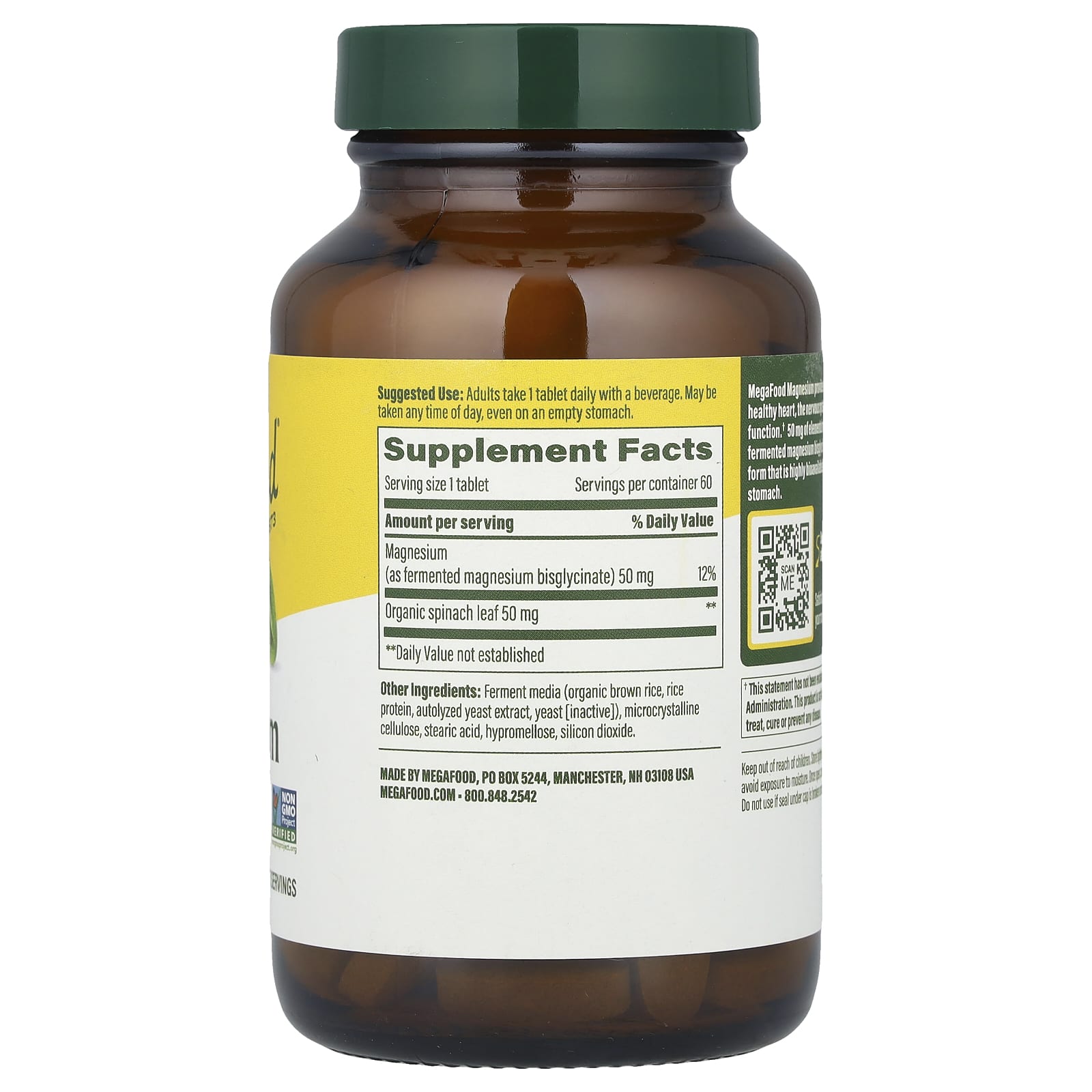 MegaFood, Magnesium, 60 Tablets