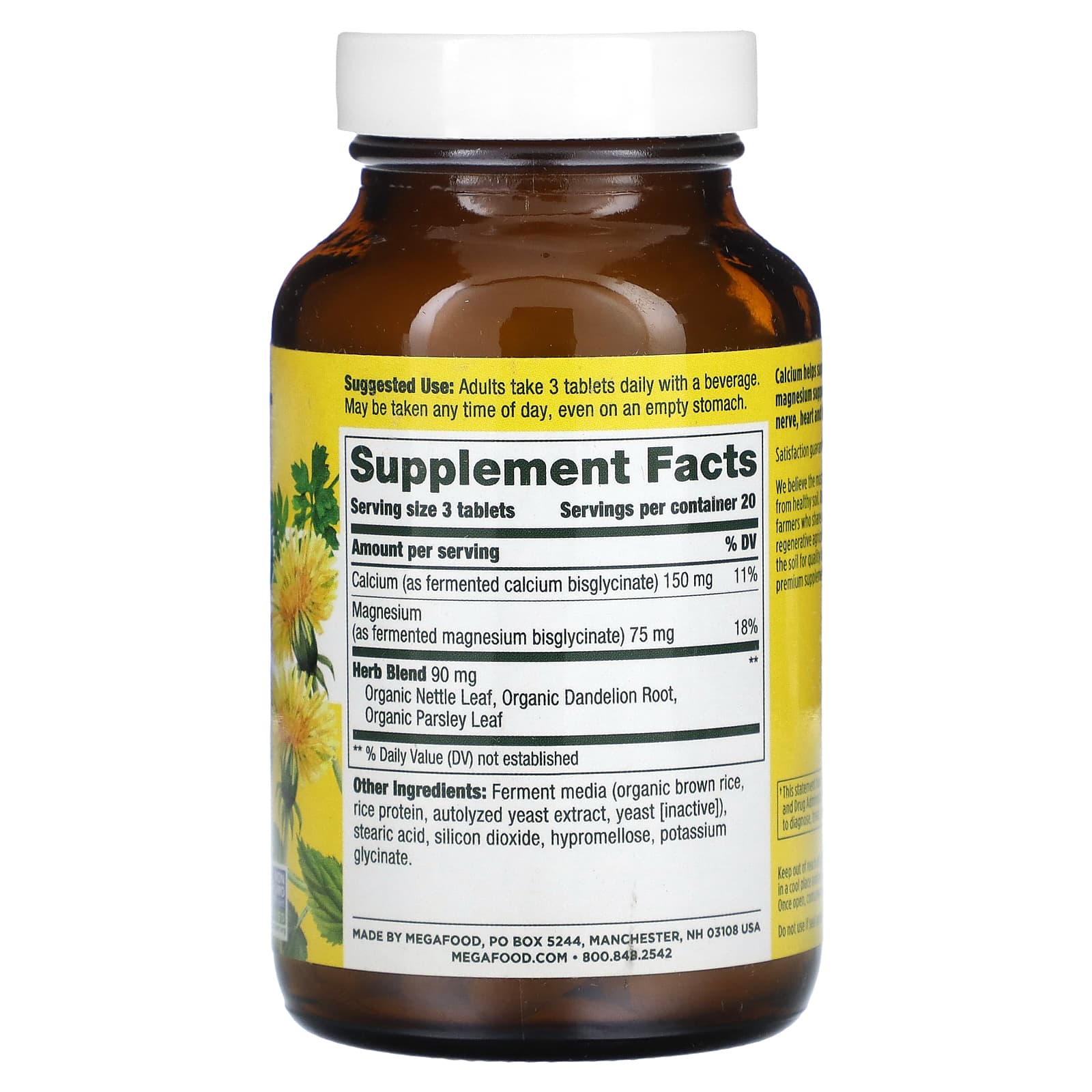 MegaFood, Calcium & Magnesium, 60 Tablets