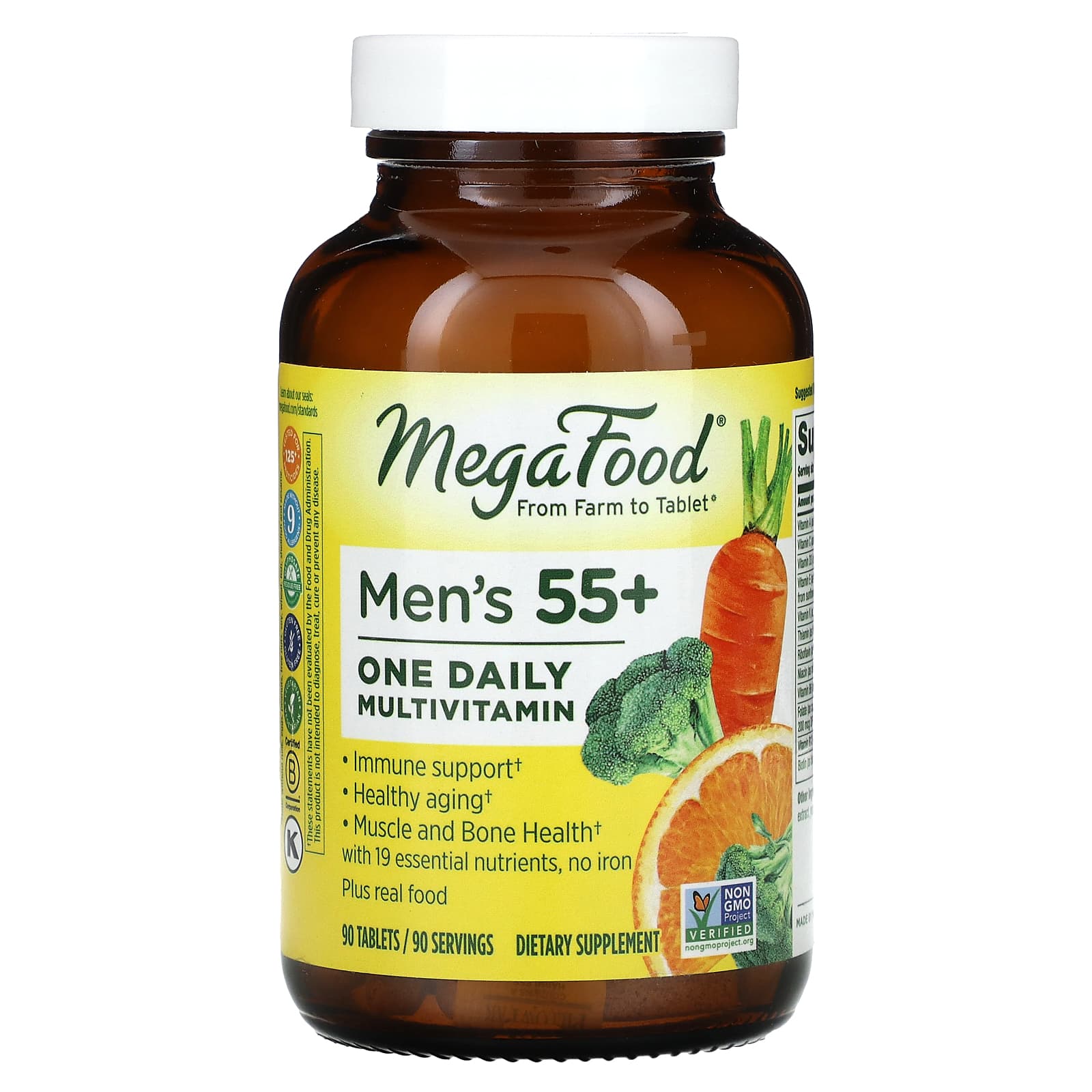 MegaFood, Men's 55+, One Daily Multivitamin, 90 Tablets