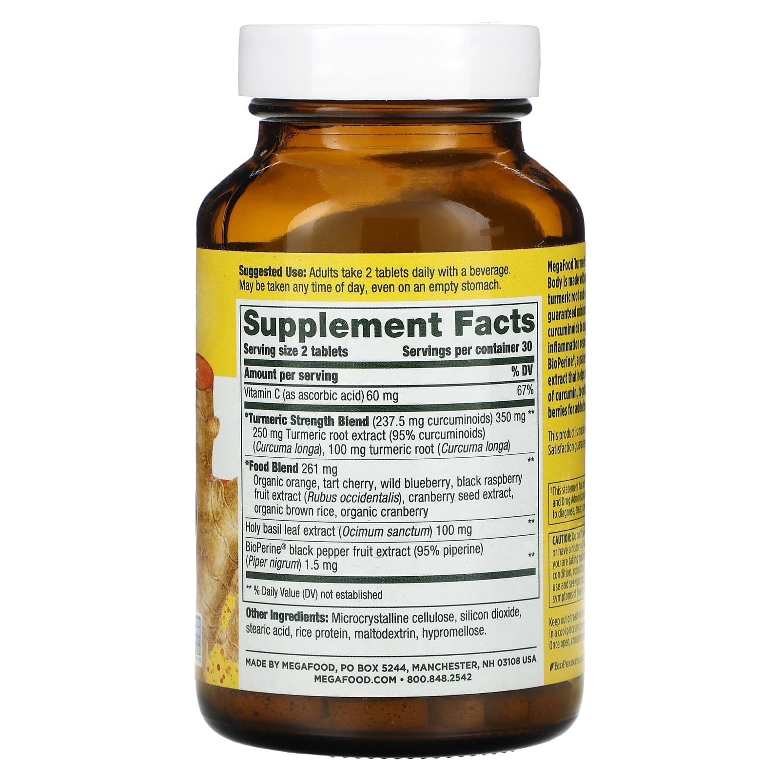 MegaFood, Tumeric Curcumin Whole Body Minis, 60 Tablets