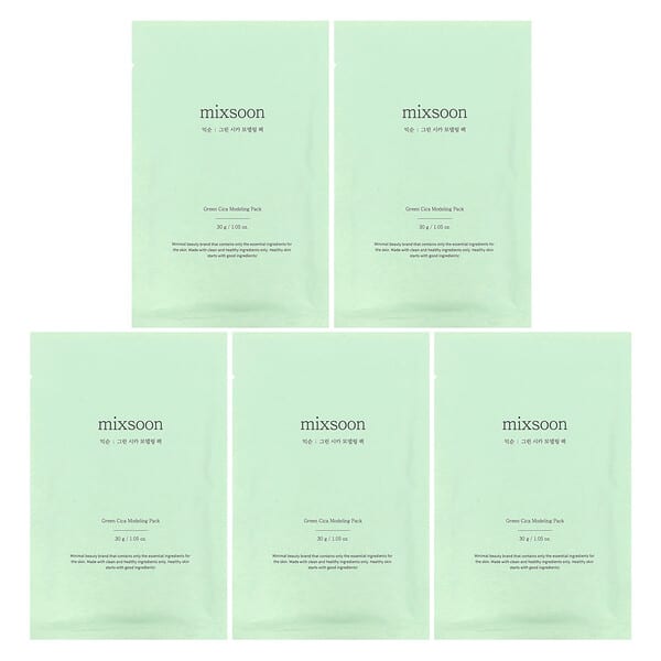 Mixsoon, Green Cica Modeling Pack, 5 Packs, 1.05 oz (30 g) each