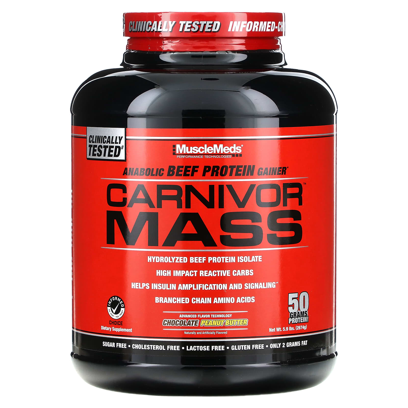 MuscleMeds, Carnivor Mass, Anabolic Beef Protein Gainer, Chocolate ...