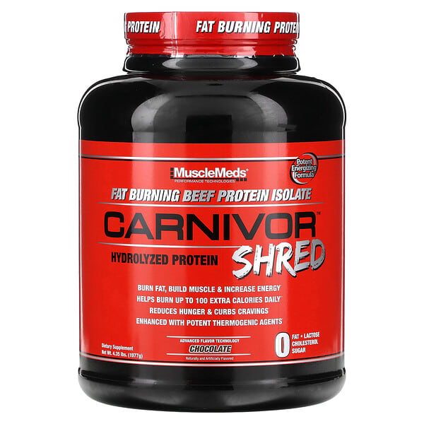 MuscleMeds, Carnivor Shred, Hydrolyzed Protein, Chocolate, 4.35 lbs ...
