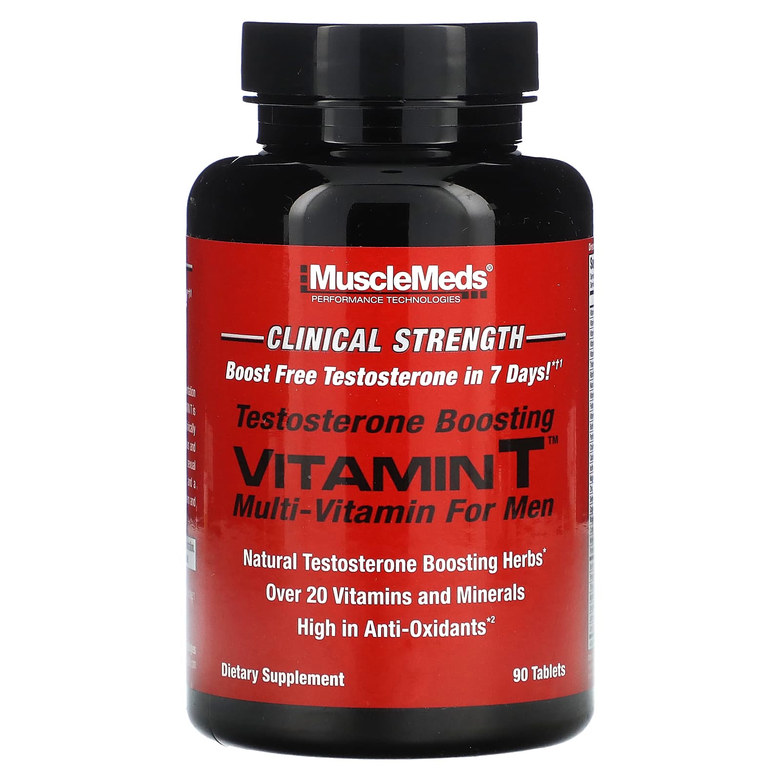 MuscleMeds, Vitamin T, Testosterone Boosting Multi-Vitamin For Men, 90 ...