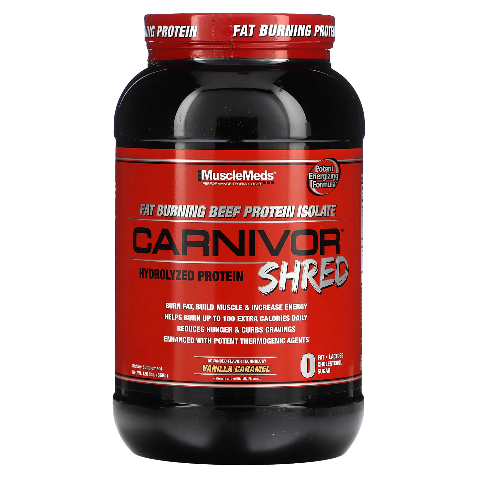 MuscleMeds, Carnivor Shred, Hydrolyzed Protein, Vanilla Caramel, 1.91 ...