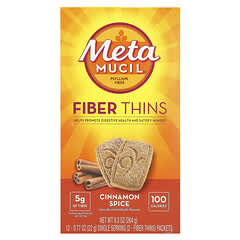 Metamucil, Fiber Thins, Cinnamon Spice, 12 Packets, 0.77 oz (22 g) Each