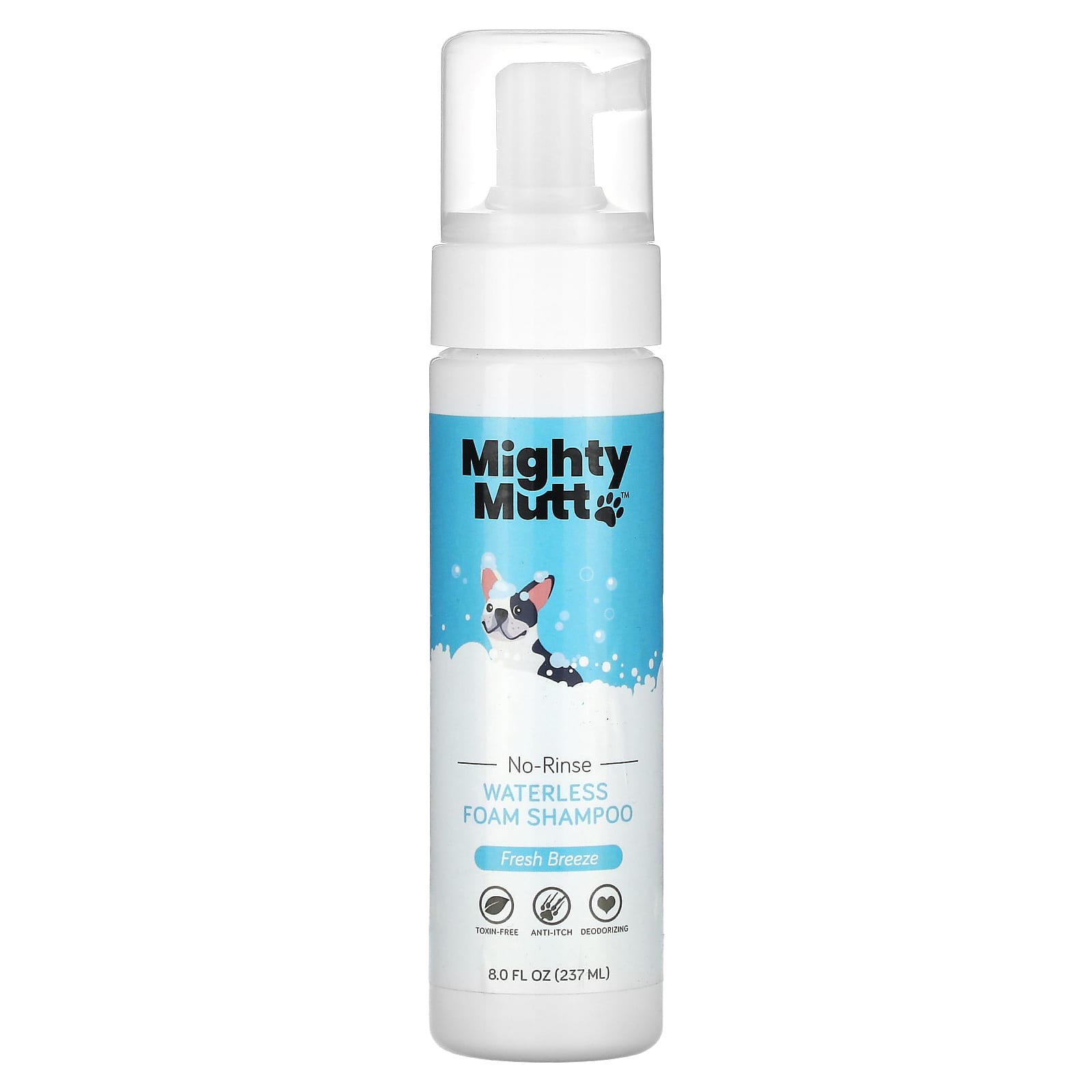 Mighty Mutt, 워터리스 폼 샴푸, 반려견용, 프레시 브리즈, 237ml(8fl oz)