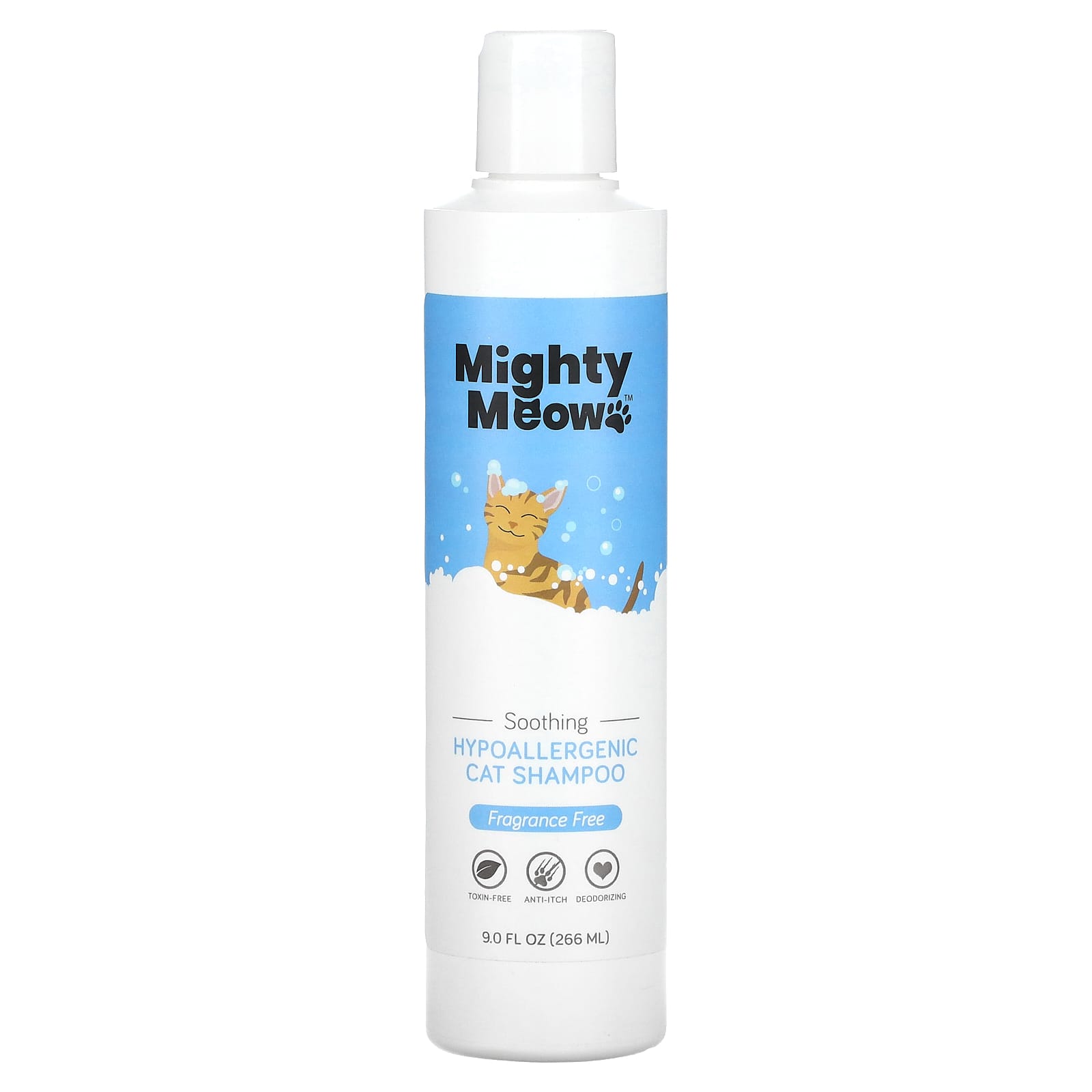 Mighty Mutt, Mighty Meow, Hypoallergenic Cat Shampoo, Fragrance Free, 9 ...