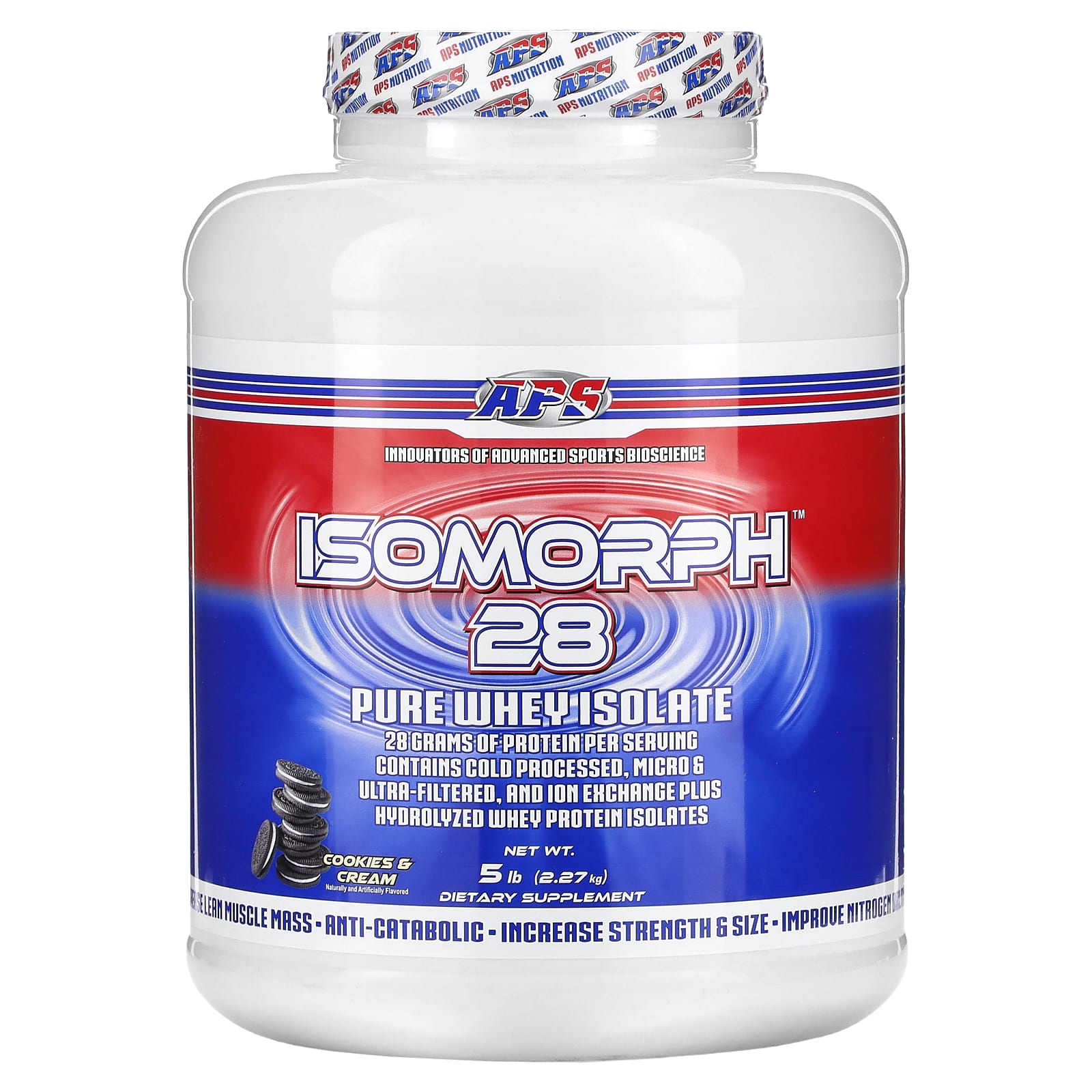 APS, Isomorph 28, Pure Whey Isolate, Cookies & Cream, 5 lbs (2.27 kg)
