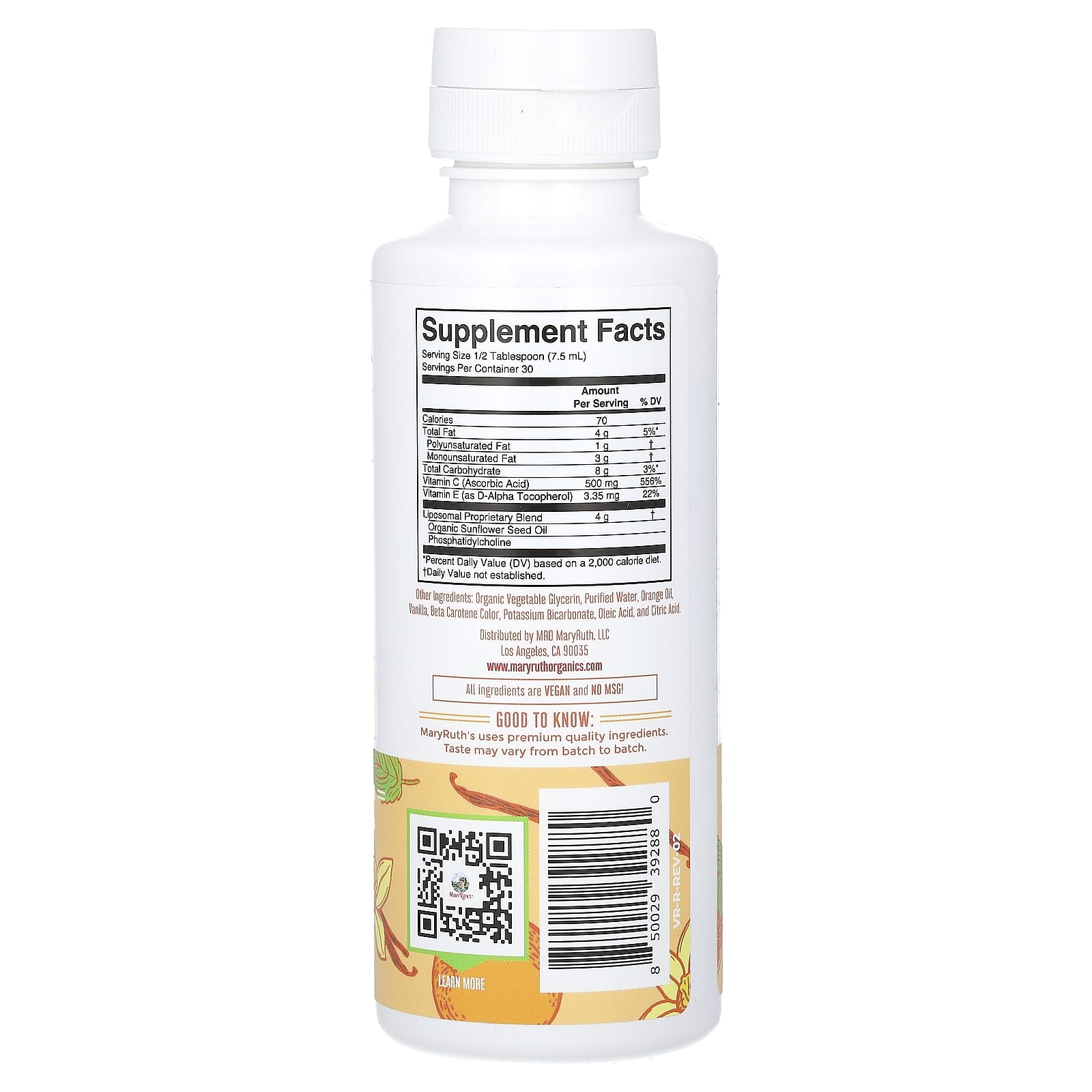 MaryRuth's, Megadose Vitamin C Liposomal, Citrus + Vanilla, 7.6 fl oz ... MaryRuth's, Megadose Vitamin C Liposomal, Citrus + Vanilla, 7.6 fl oz ...