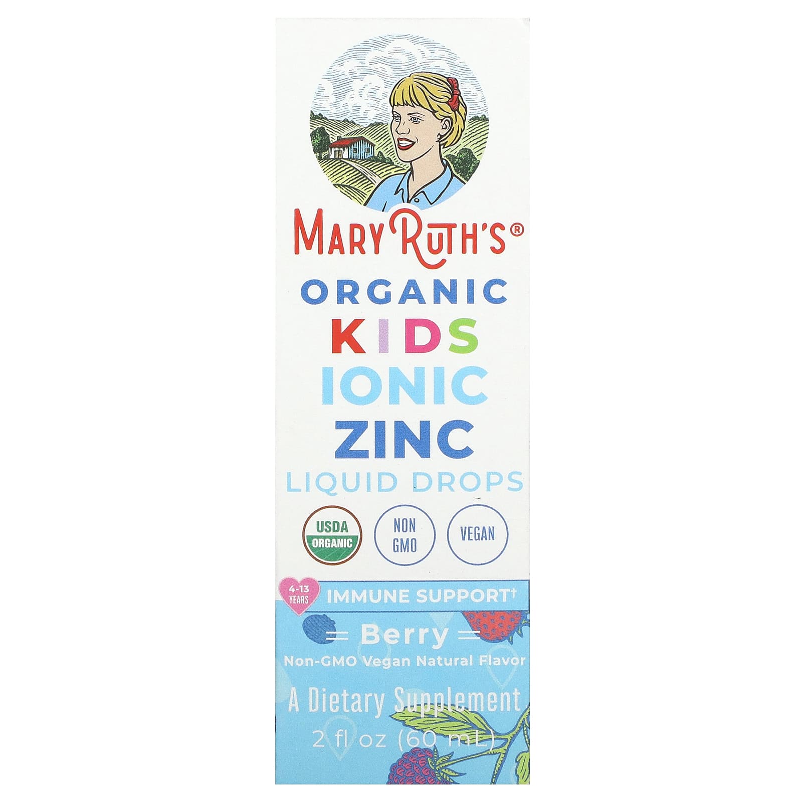 MaryRuth's, Organic Kids Ionic Zinc Liquid Drops, 4-13 Years, Berry, 2 ...