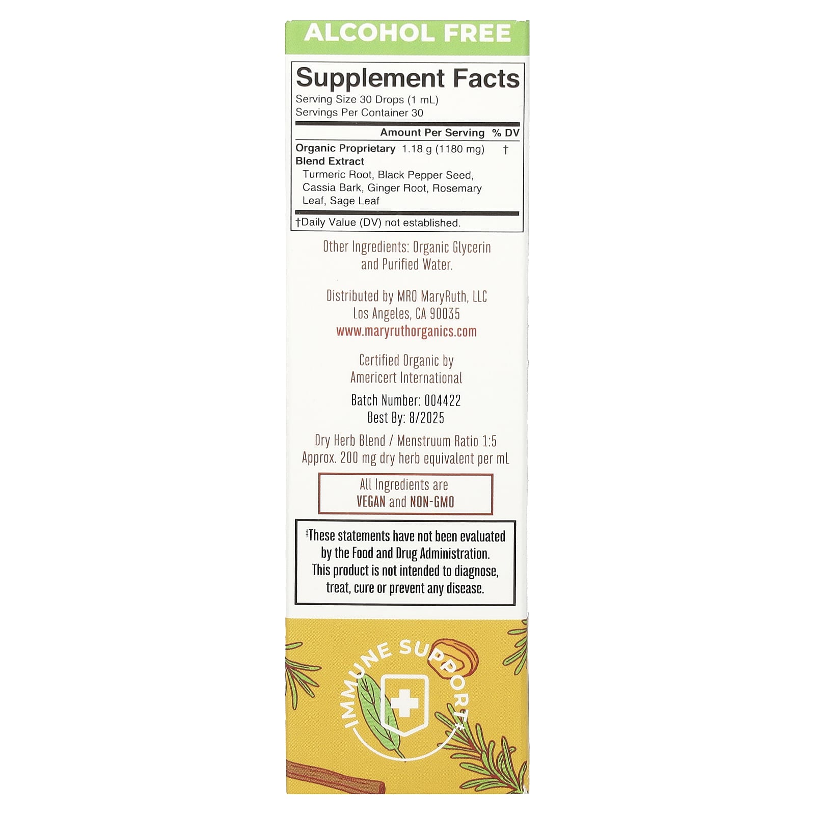 MaryRuth's, Organic Turmeric Gold Liquid Extract, Alcohol Free, 1,180 ...