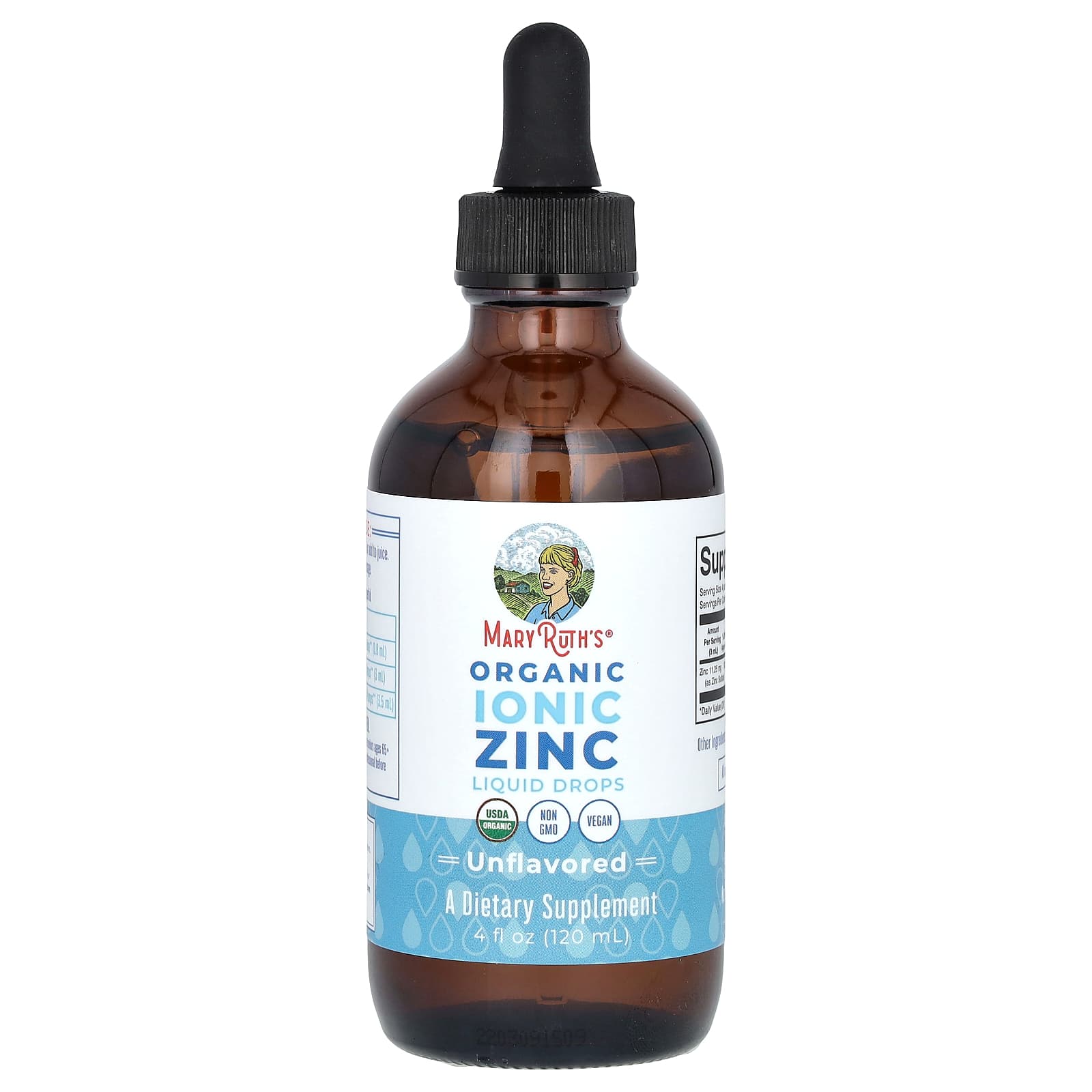 MaryRuth's, Organic Ionic Zinc Liquid Drops, Unflavored, 4 fl oz (120 ml)