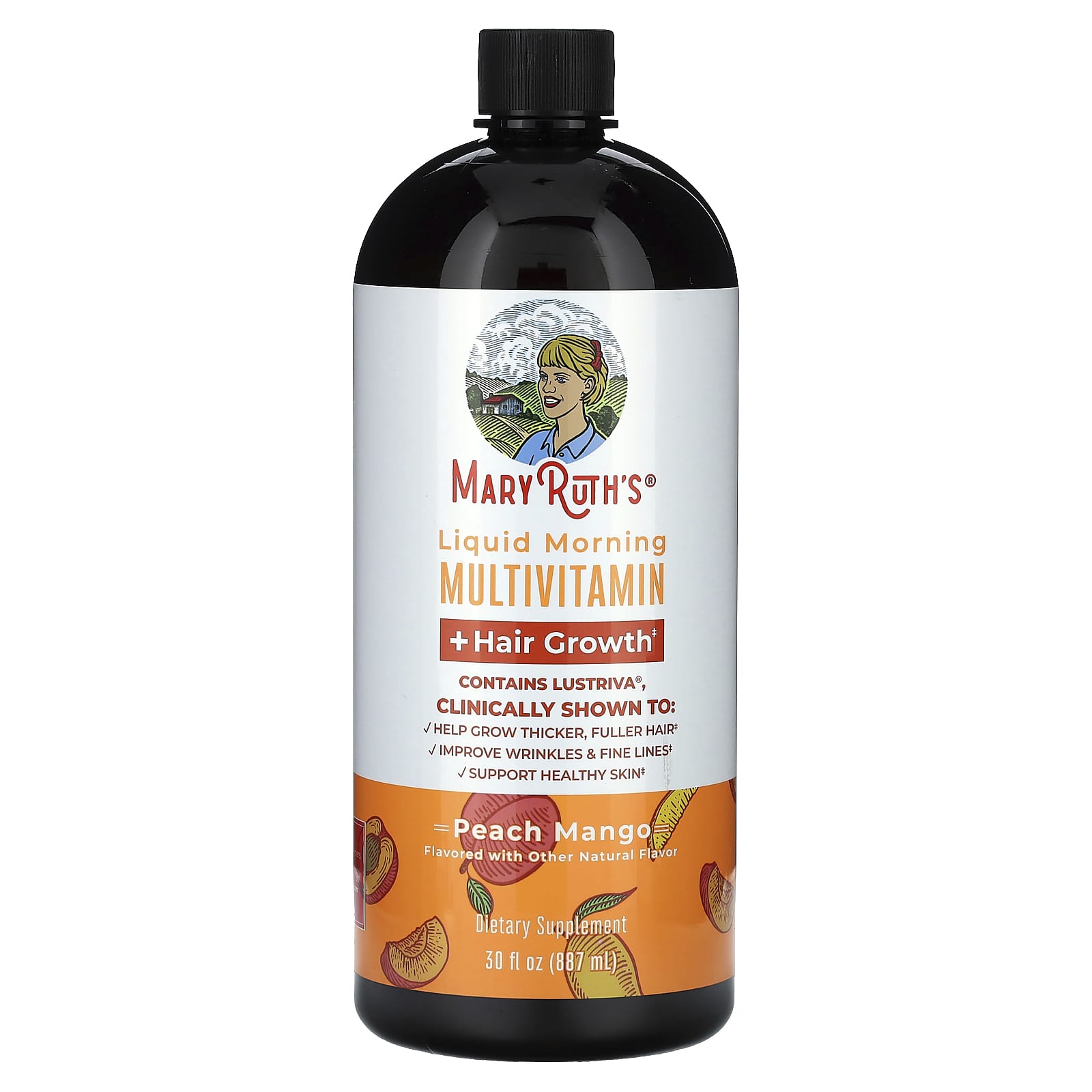 MaryRuth's, Liquid Morning Multivitamin + Hair Growth , Peach Mango, 30 ...