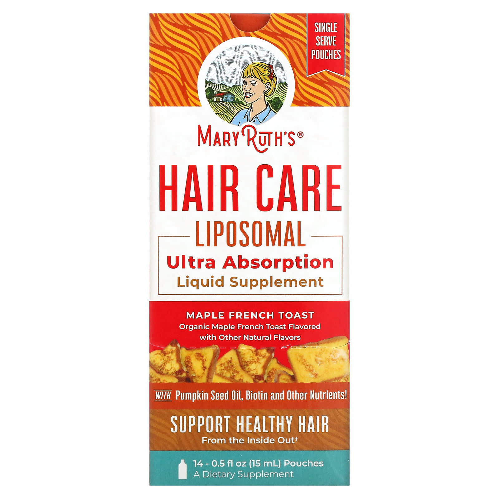 MaryRuth's, Hair Care Liposomal, Maple French Toast, 14 Pouches, 0.5 fl ...